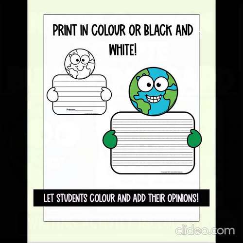 French Earth Day Opinion Writing Bulletin Board | Classroom Decor