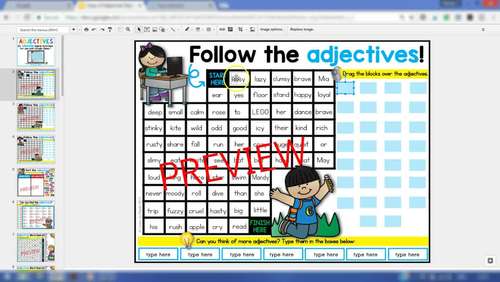 Adjectives Google Slides Paperless Digital Activities - Distance Learning