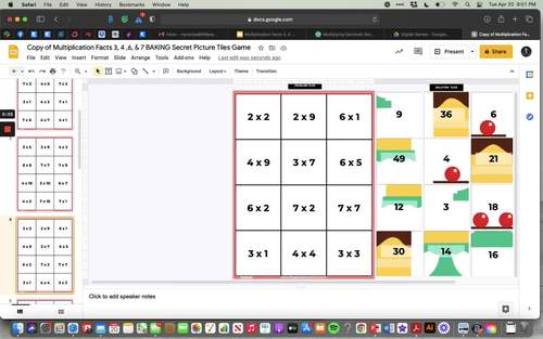 Multiplication Secret Picture Tile Game - Print and Digital Fact ...
