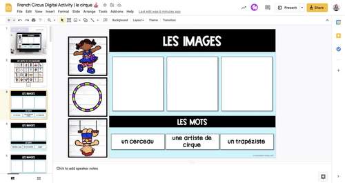 French Circus Vocabulary Game | le cirque | Digital Resource for Google ...