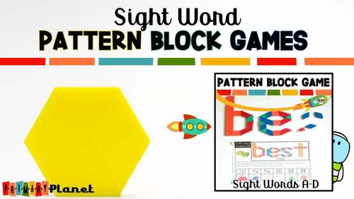 Sight Word Pattern Block Mats A-D | Pattern Blocks | Work Work Activities