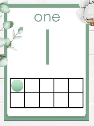 Farmhouse Classroom Decor - Number and Ten Frames Posters (0-20)
