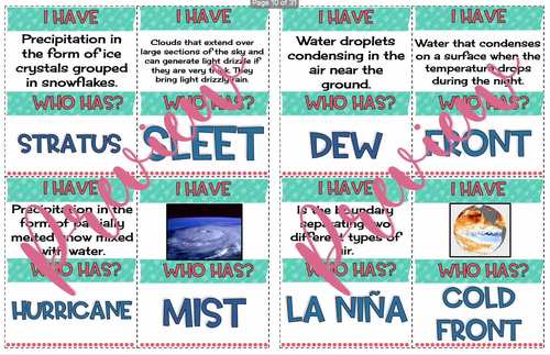 Weather vocabulary game I have... Who has by A Traveler Teacher | TPT
