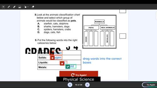 Science Reading Comprehension Passages and Questions Easel Activity Bundle