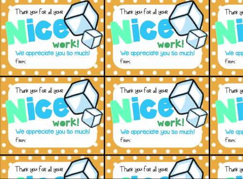 Ice Breakers Gum Teacher (Staff) Appreciation Gift Tag- Thank you for ...