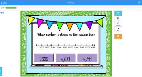 Comparing and Ordering Numbers on a Number Line: Boom Cards by Red Specs