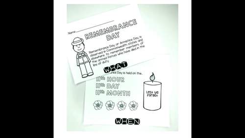 Remembrance Day Flip Book Australia by Tech Teacher Pto3 | TPT