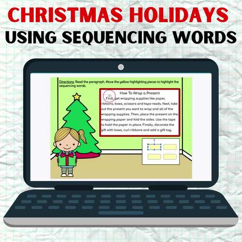 Christmas Paragraph Writing Using Sequencing Words Print & Digital ...