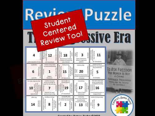 The Progressive Era Puzzle Review Activity by Betsey Zachry | TPT