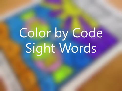 Color by Code Sight Words Bundle with Food, Pirate, and Ocean Themes