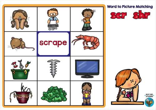 3-Letter Blends SCR SHR Boom Cards Game by Busy Bee Studio | TPT