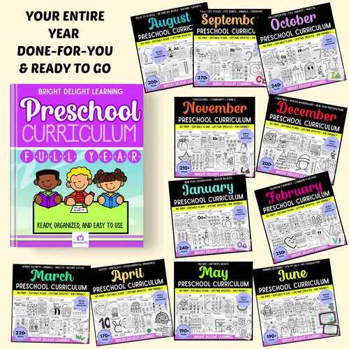 2,400-Page Yearlong Preschool Curriculum - PreK Kindergarten Readiness ...