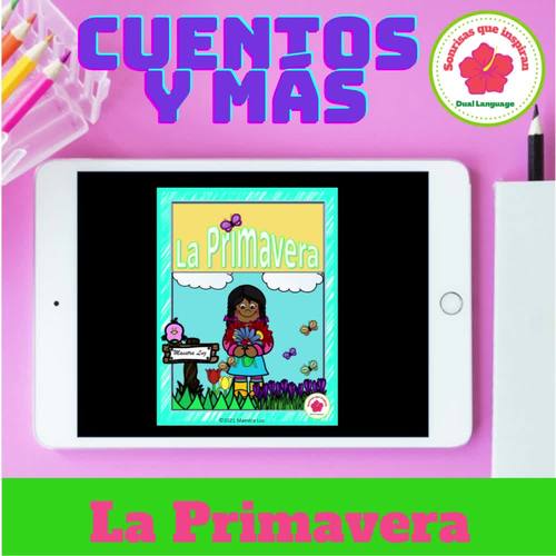Primavera libritos de lectura Lotería Spring reading books in Spanish Bingo