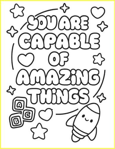 You Are Capable of Amazing Things Coloring Page | Poster | Affirmation ...