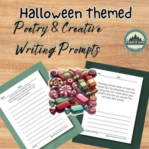 Halloween Poetry & Creative Writing Prompts for 7th-9th Graders | TPT