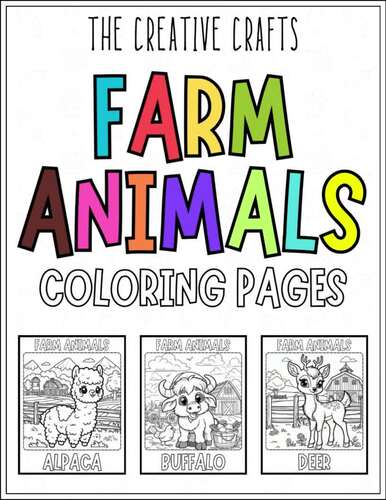 Farm Animals Vocabulary Coloring Book - Labeled Coloring Pages for ...