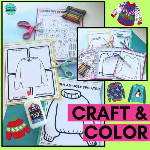 UGLY SWEATER WRITING and BULLETIN BOARD by Clutter-Free Classroom