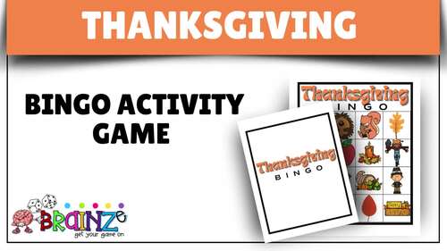 Thanksgiving Bingo Game for Kids – Fall Flashcards & Classroom Activity ...
