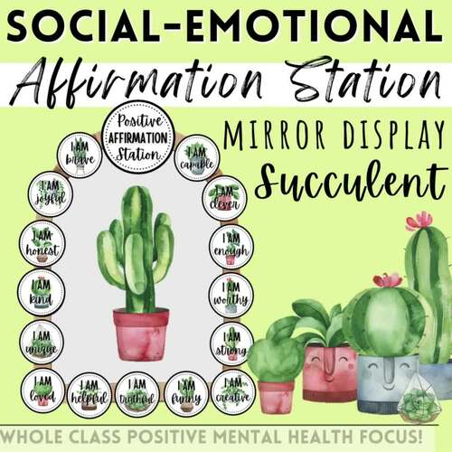 Succulent Décor Positive Mindset Bundle, Flip Calendar & Bulletin Board ...