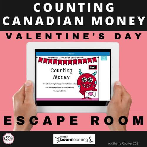 Counting Canadian Money Valentine's Day Escape Room Digital Boom Cards™