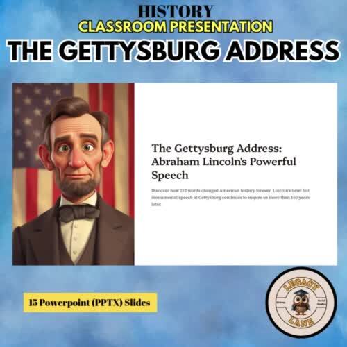 THE GETTYSBURG ADDRESS - Civil War Powerpoint PPTX Presentation | TPT