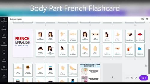 Body parts FRENCH flashcards Les Parties du Corps by Language Forum