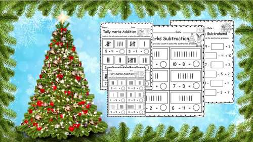 Holiday Tally Marks Practice Addition & Subtraction for Kids | TPT