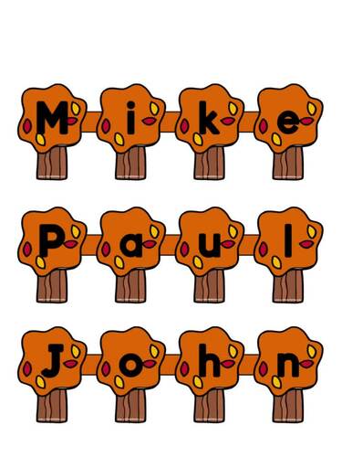 Editable Fall Tree Name Craft Puzzle Classroom Bulletin Decor Fall ...