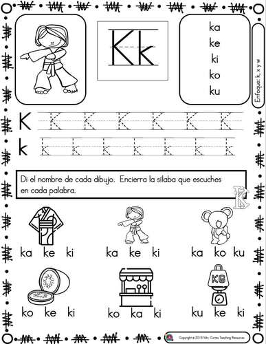 Fonética en español Set #21: Letras K, X & W by mrscortes | TPT