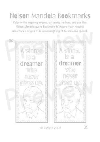 Nelson Mandela Bookmark Craft | Inspirational Quotes | Black History