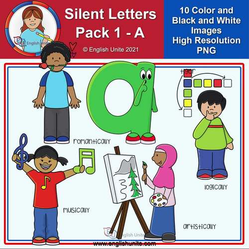 Silent Letters Clip Art Bundle – 298 PNG Images by English Unite Clip Art