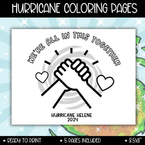 Hurricane Helene Georgia Kids Coloring Pages Activities, Starter Busy ...