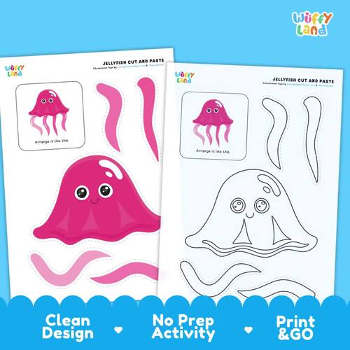 Jellyfish Craft Cut and Paste & Coloring Pages | Ocean Animal Summer ...