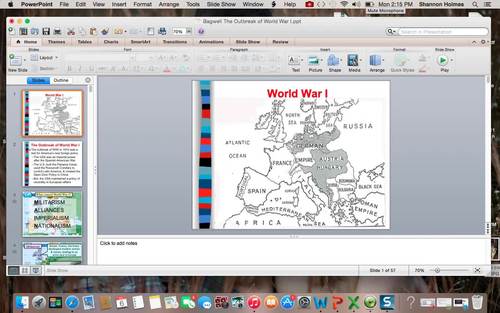 World War I Lecture video World War I flipped classroom by Shannon Holmes