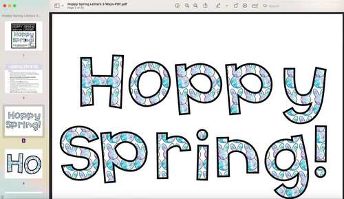 Hoppy Spring Letters for Bulletin Board, Door Decoration, Display {3 ...