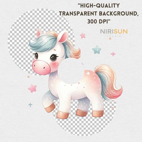Watercolor Farm Animals Clipart, Nursery Clipart - Cute Farm Animals PNG