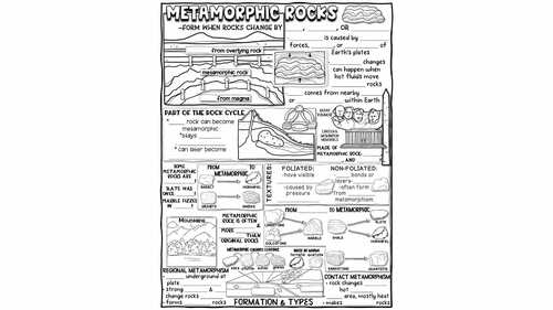 Metamorphic Rocks Notes + Quiz + Slides | Heat • Pressure • Texture