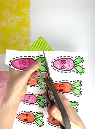 Easter Carrots Subtraction Craft Spring Math April Craftivity Cut and Paste
