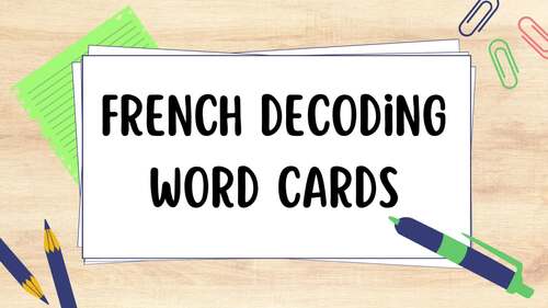 French Science of Reading Decodable Words/Phonics/Mots Décodables