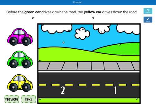 Car Following Directions with Before and After by Jennie's Speech Room