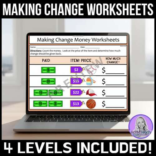 Making Change Worksheets | Functional Money Math Life Skills | Special ...