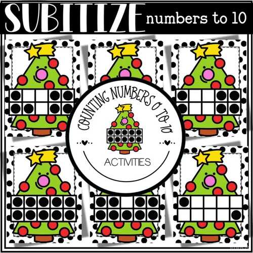 Holiday Themed Math Center + Posters — Read + Count Numbers up to 10