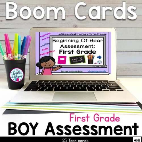 Boom Cards™ First Grade Beginning of Year Assessment by Leigh's Library
