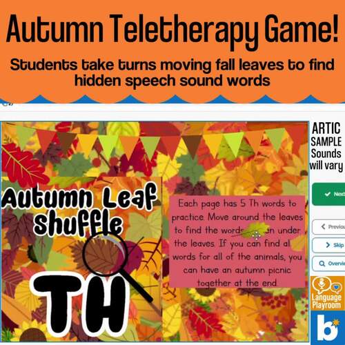 K Articulation Autumn Leaf Shuffle BOOM CARDS Speech Game by Language ...
