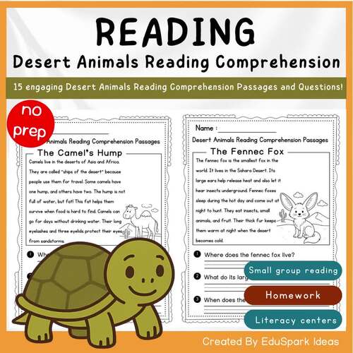 Reading Comprehension Passages - Desert Animals Worksheets Grades 2–4