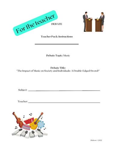 Music: DEBATE by Josephine's EFL Classroom | TPT