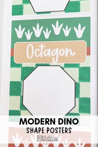 Modern Dinosaur Classroom Theme | Shape Posters - Editable! by Ashley ...