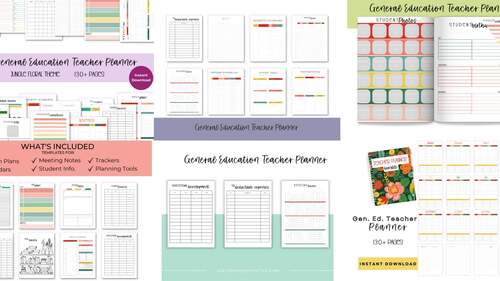 Printable General Education Teacher Planner - Jungle Floral | TPT