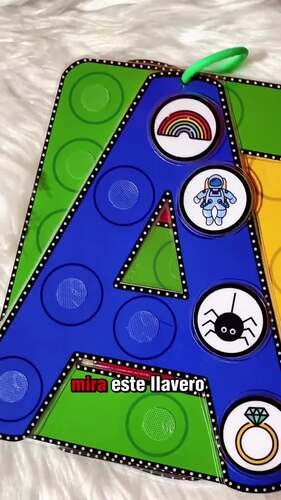 Llavero educativo de vocales para niños/Spanish vowels keychain/imprimible