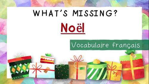 Christmas | FRENCH Vocabulary Memory Game | Kim's Game /What's Missing?